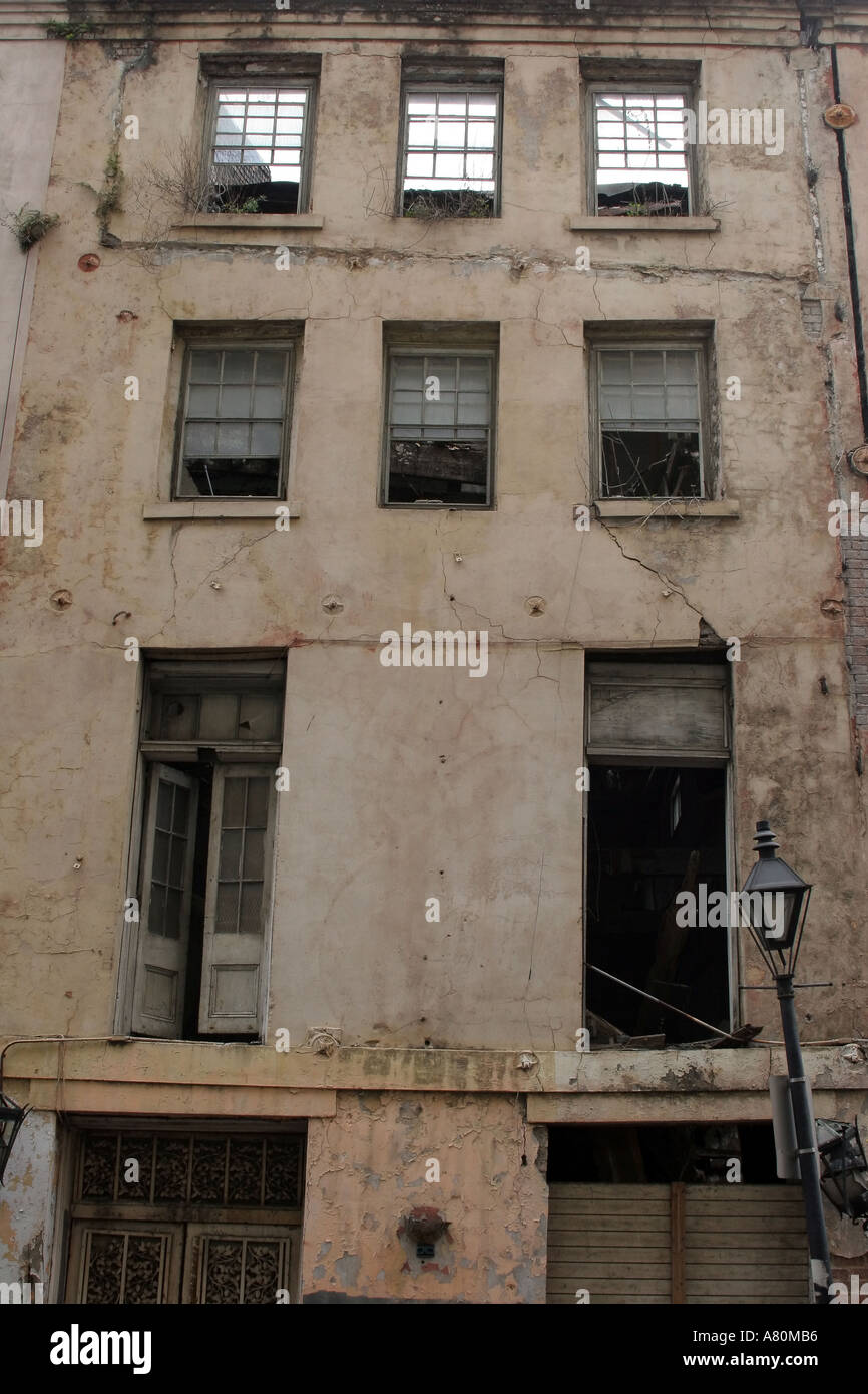 Facade of a run down decrepit building in the French Quarter New ...