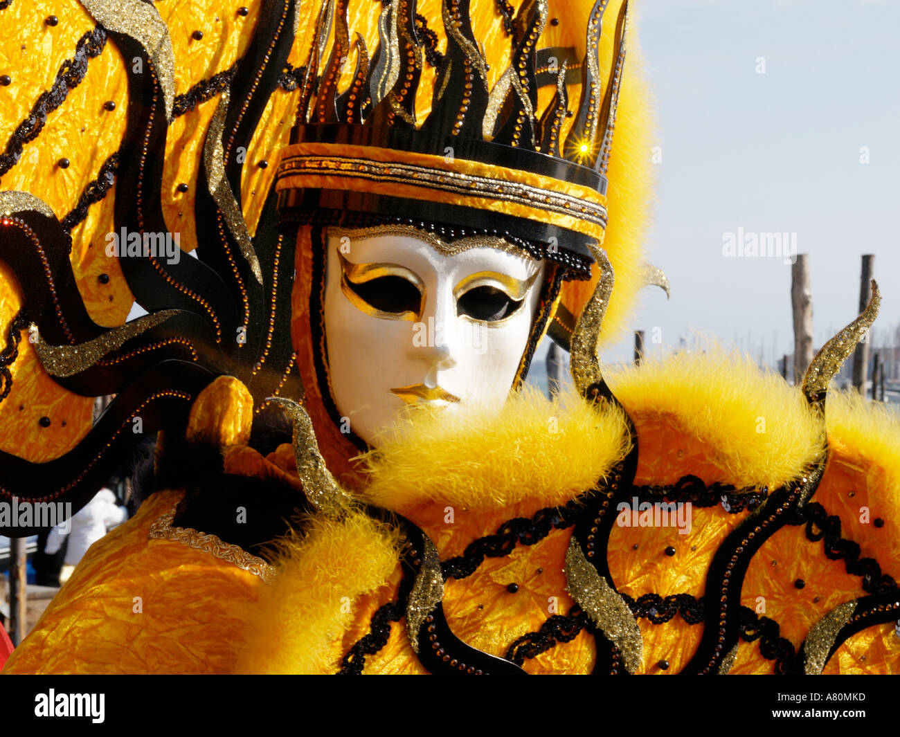 Venice carnival costume representing sun Stock Photo - Alamy