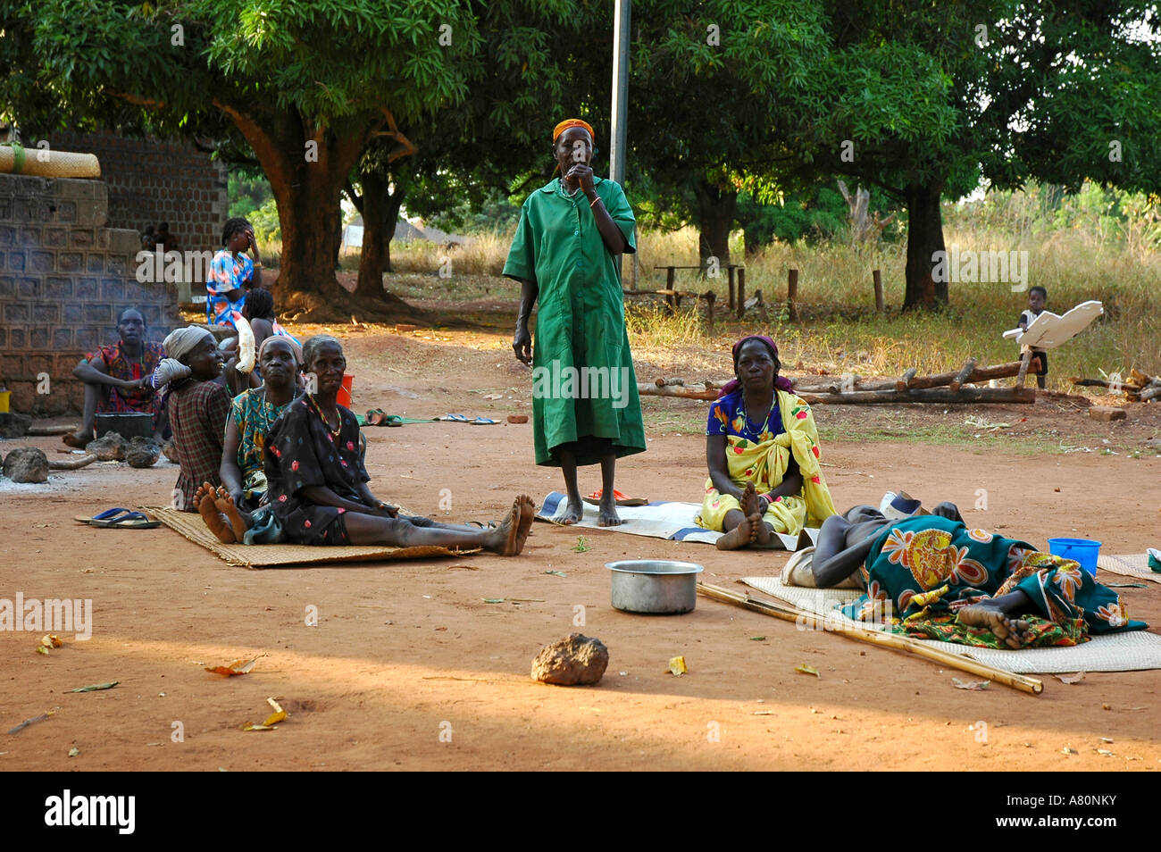 Patients on the ground outside the hospital Stock Photo - Alamy