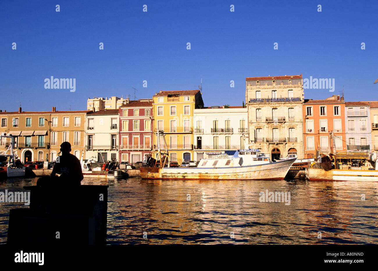 France, Herault, houses facade in Sete town Stock Photo - Alamy