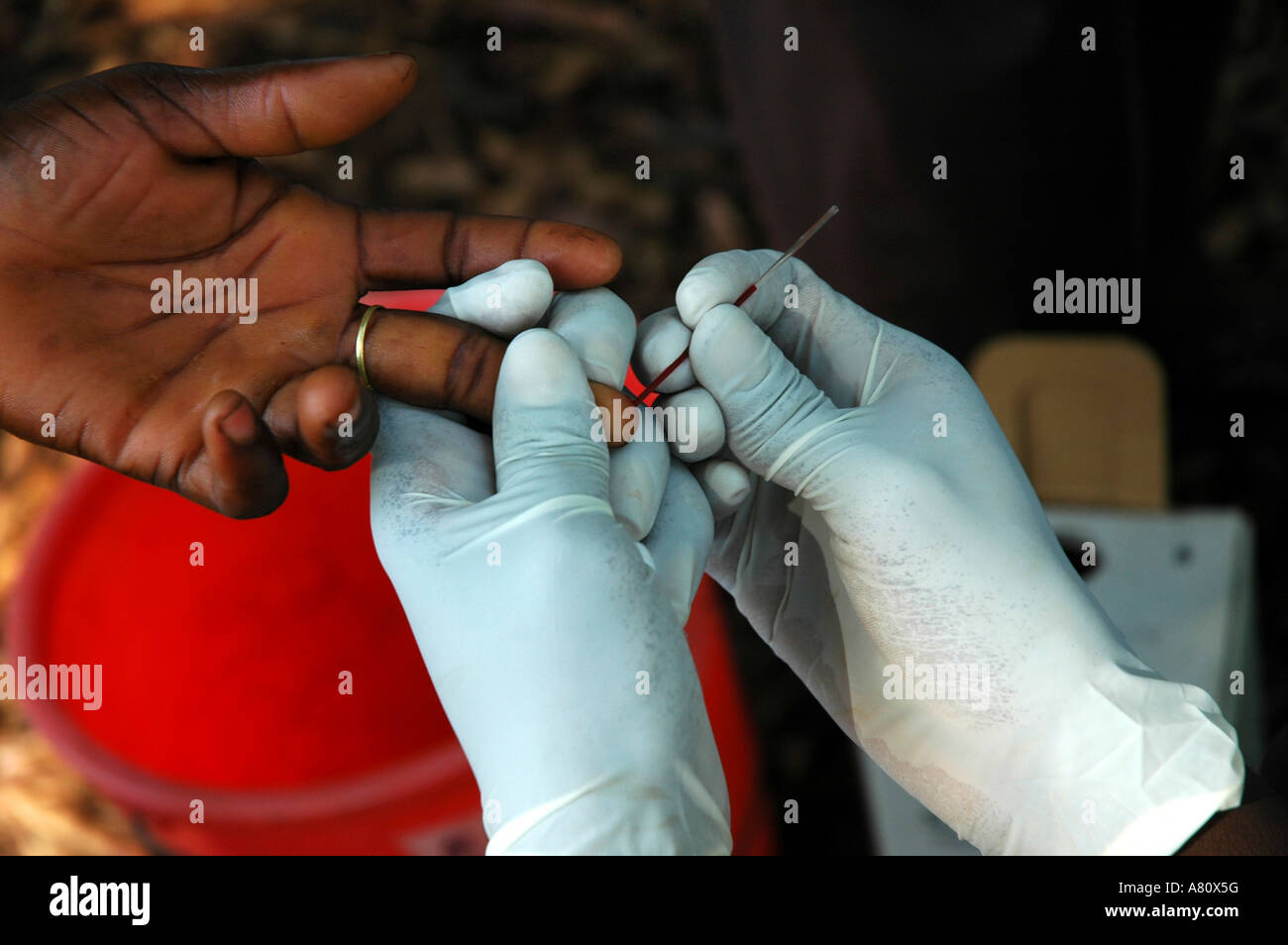 Taking blood sample Stock Photo - Alamy