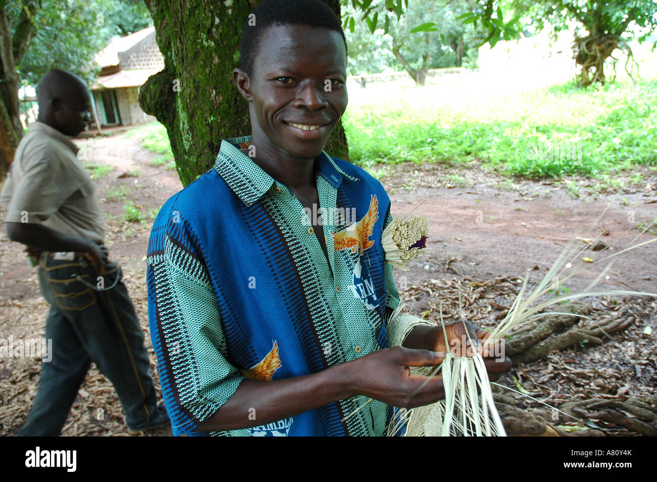 Man making baskets Stock Photo - Alamy