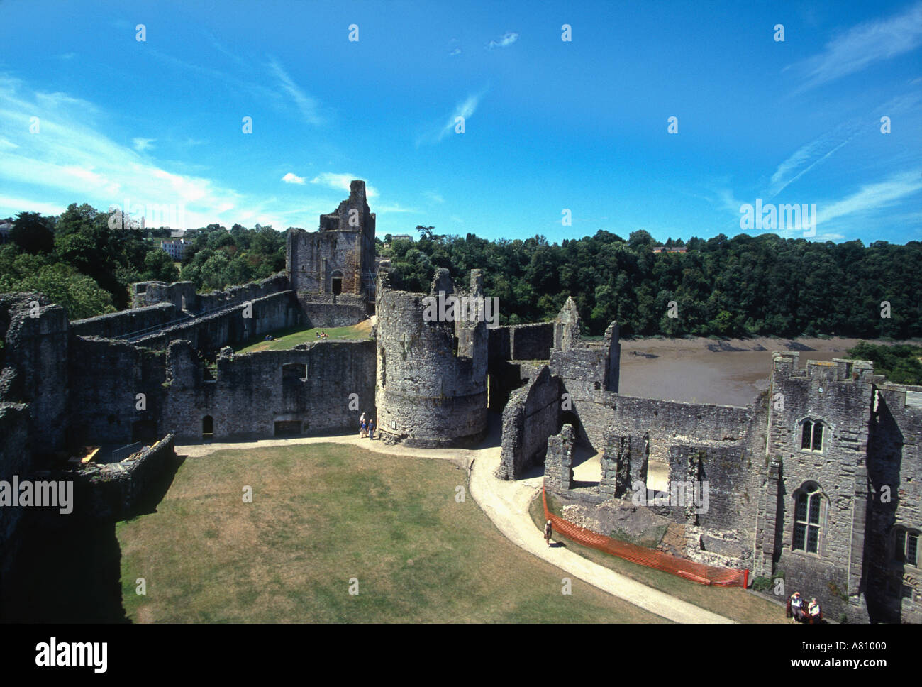Lower Bailey yard Chepstow Castle Wales Stock Photo - Alamy