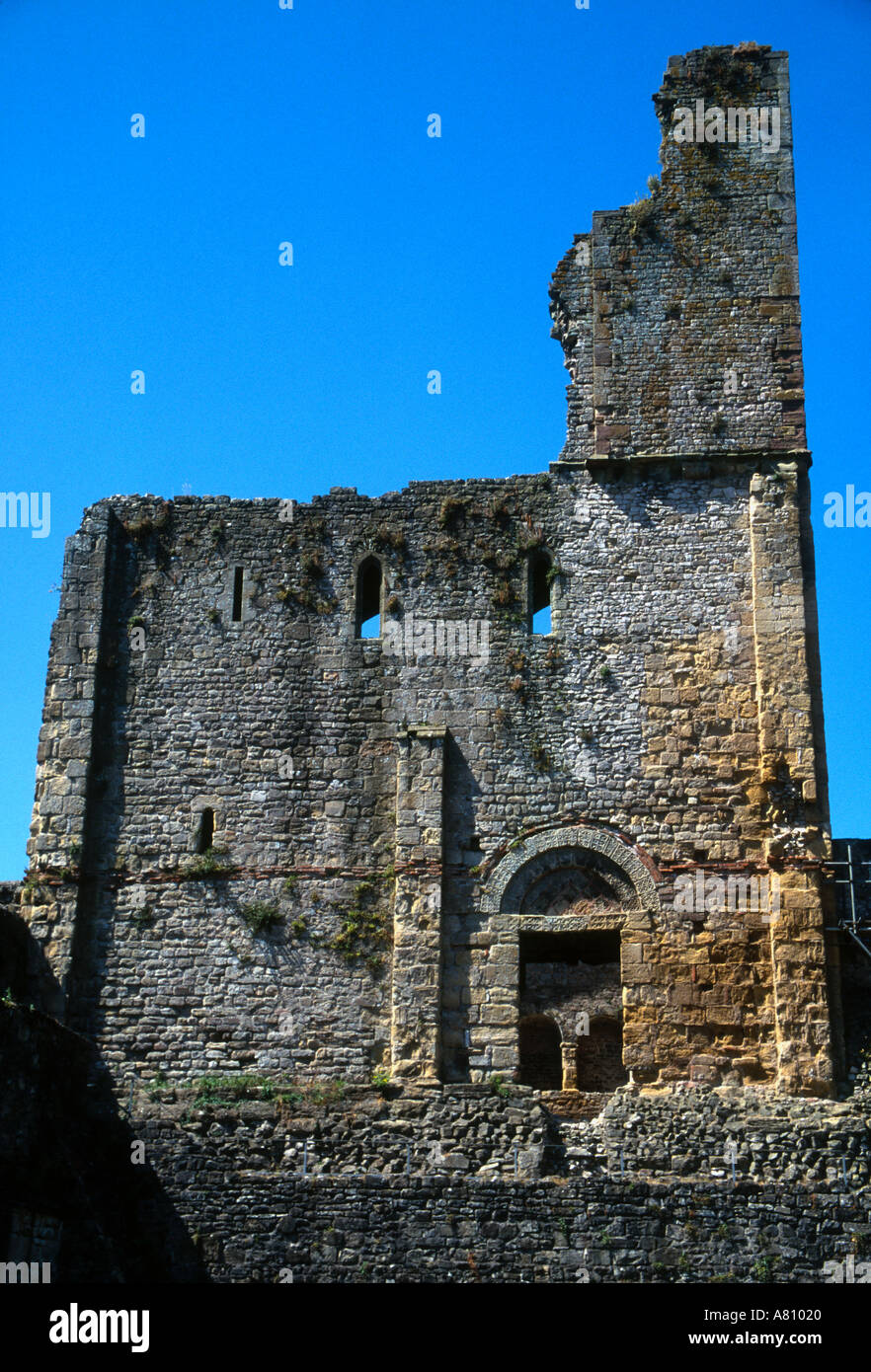 Interior remains of Great Hall Chepstow Castle Wales Stock Photo - Alamy
