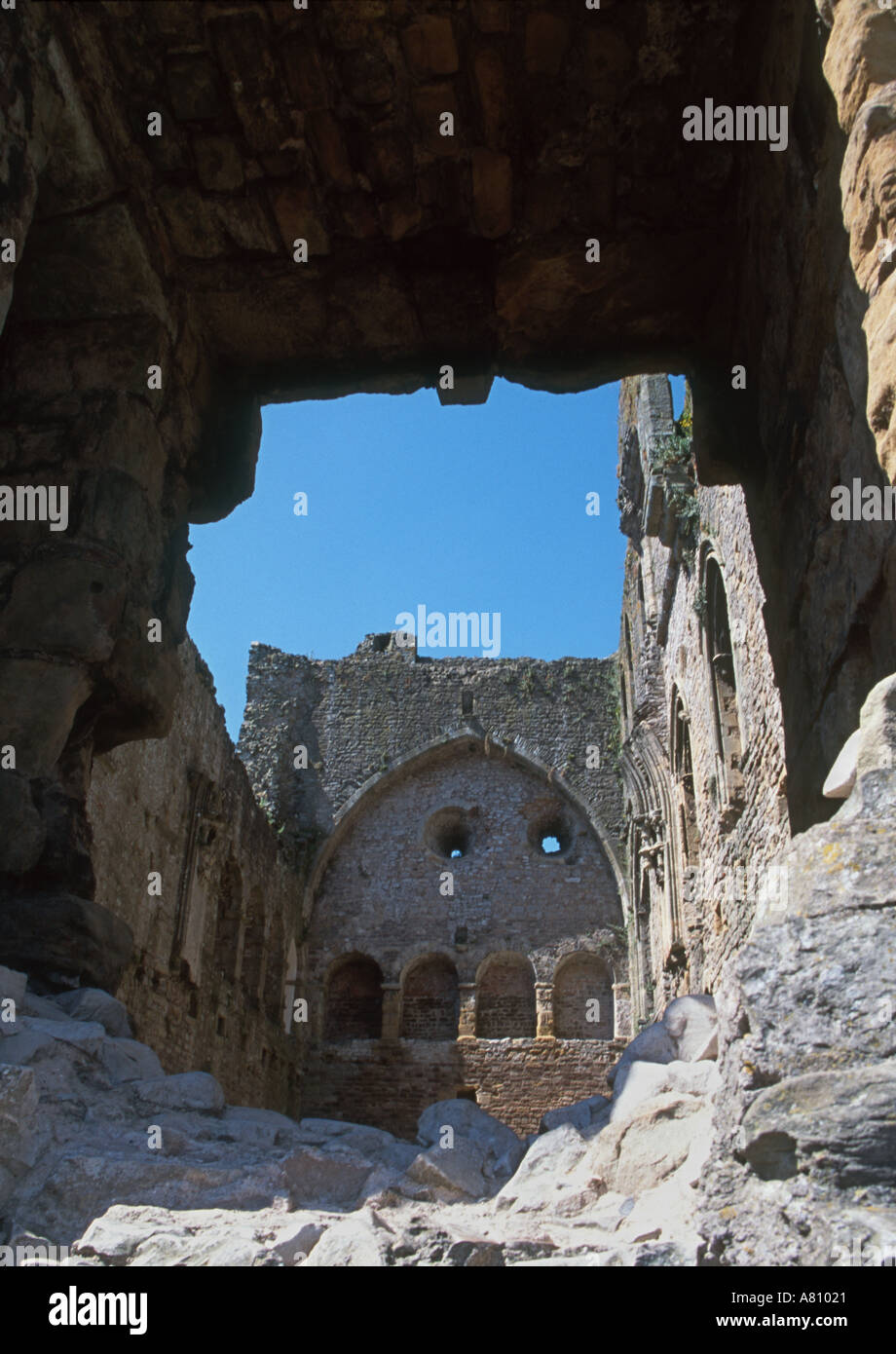 Remains of Great Hall Chepstow Castle Wales Stock Photo - Alamy