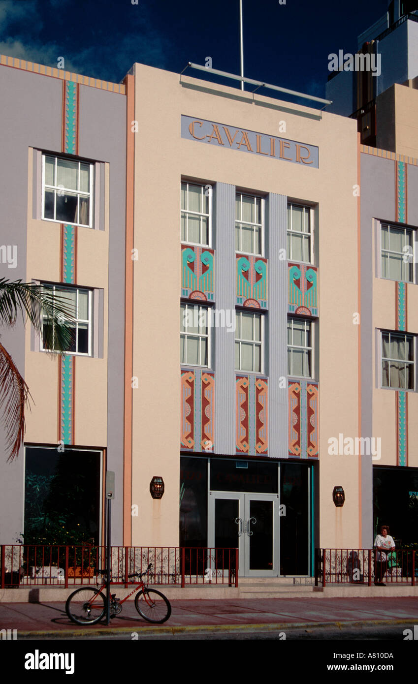 Cavalier Hotel South Miami Beach in early morning sun with bicycle in ...
