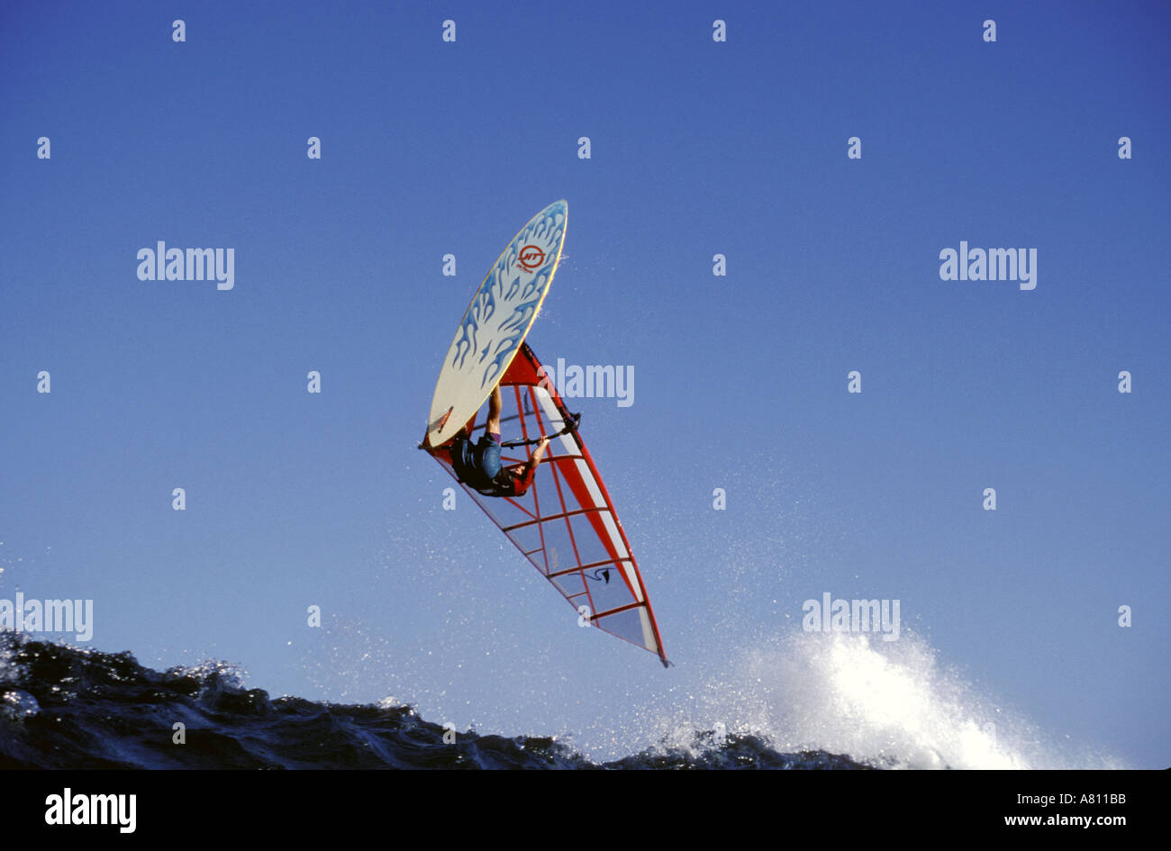 Hawaii Kauai windsurfer acrobatics Stock Photo - Alamy