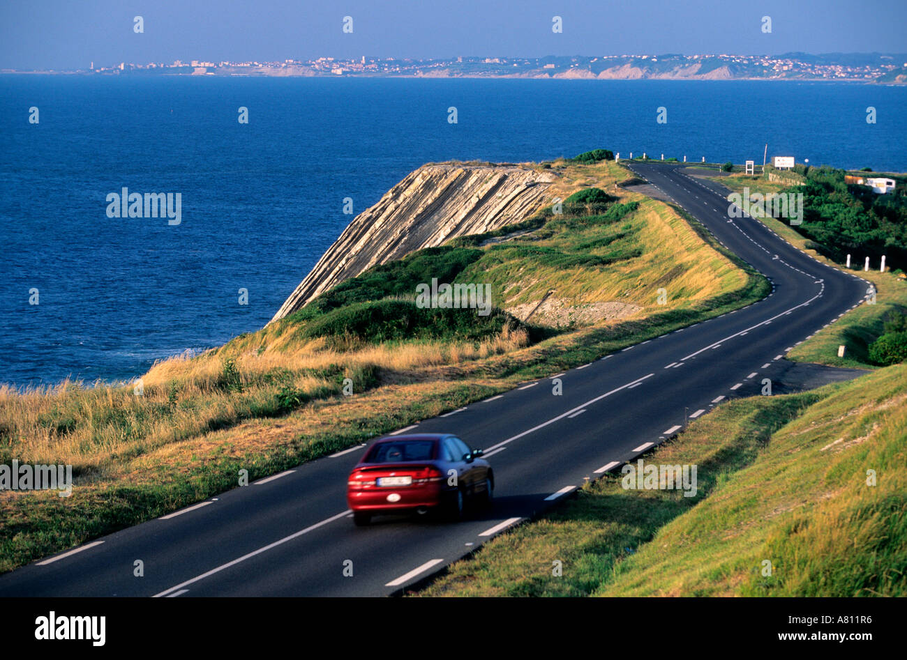 France, Pyrenees Atlantiques, Corniche Basque (Basque Cliff Road Stock ...