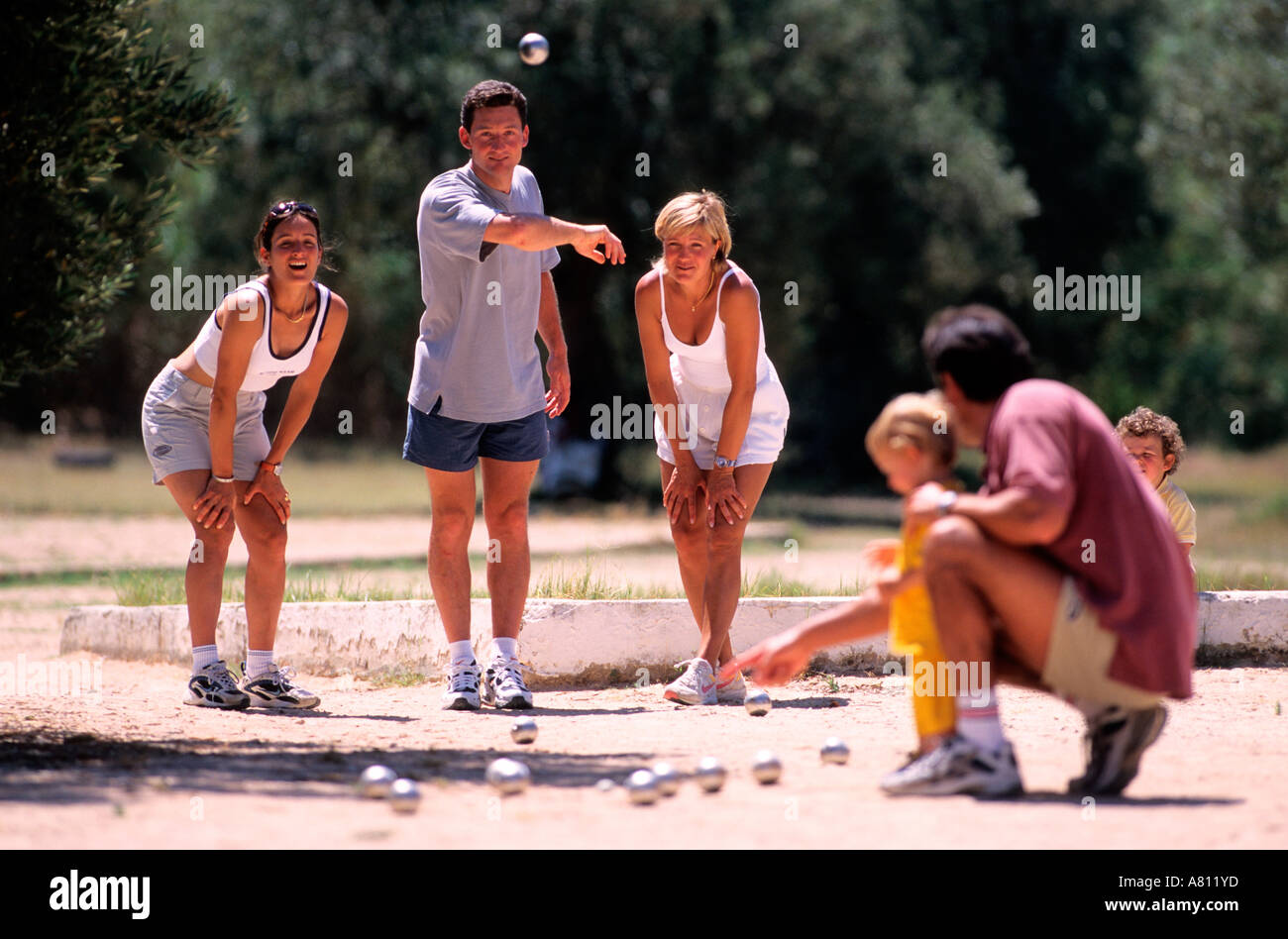 France, pétanque, type of bowling played in the South of France, (Model ...