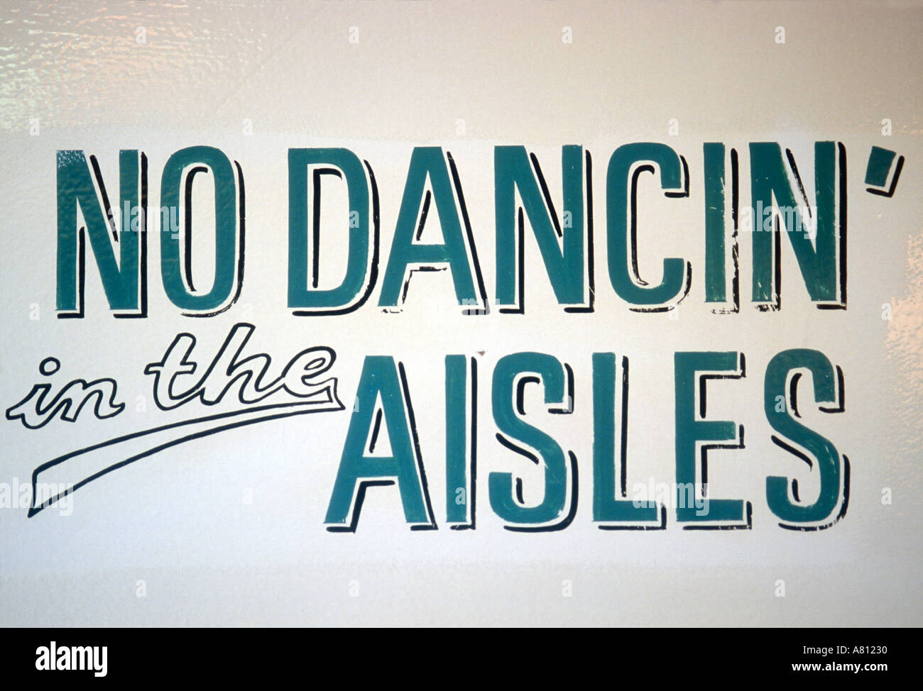 No dancing slogan on wall of American style diner Stock Photo - Alamy
