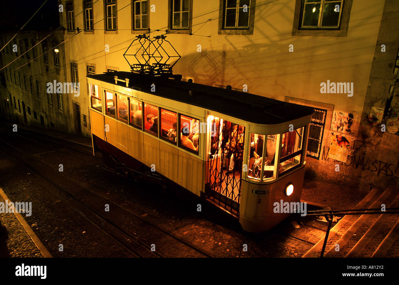 Portugal, Lisbon area, Elevador da Gloria, funicular Stock Photo - Alamy
