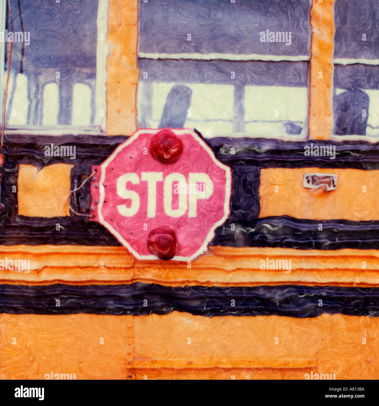 Stop sign on side of school bus hi-res stock photography and images - Alamy