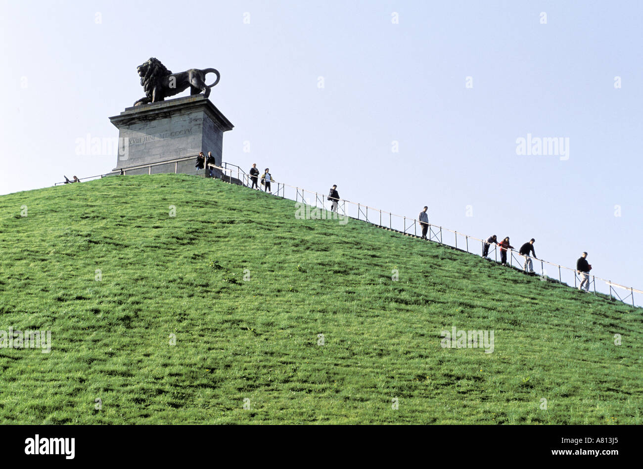 Belgium, Waterloo, the Lion hill on the battlefield Stock Photo - Alamy