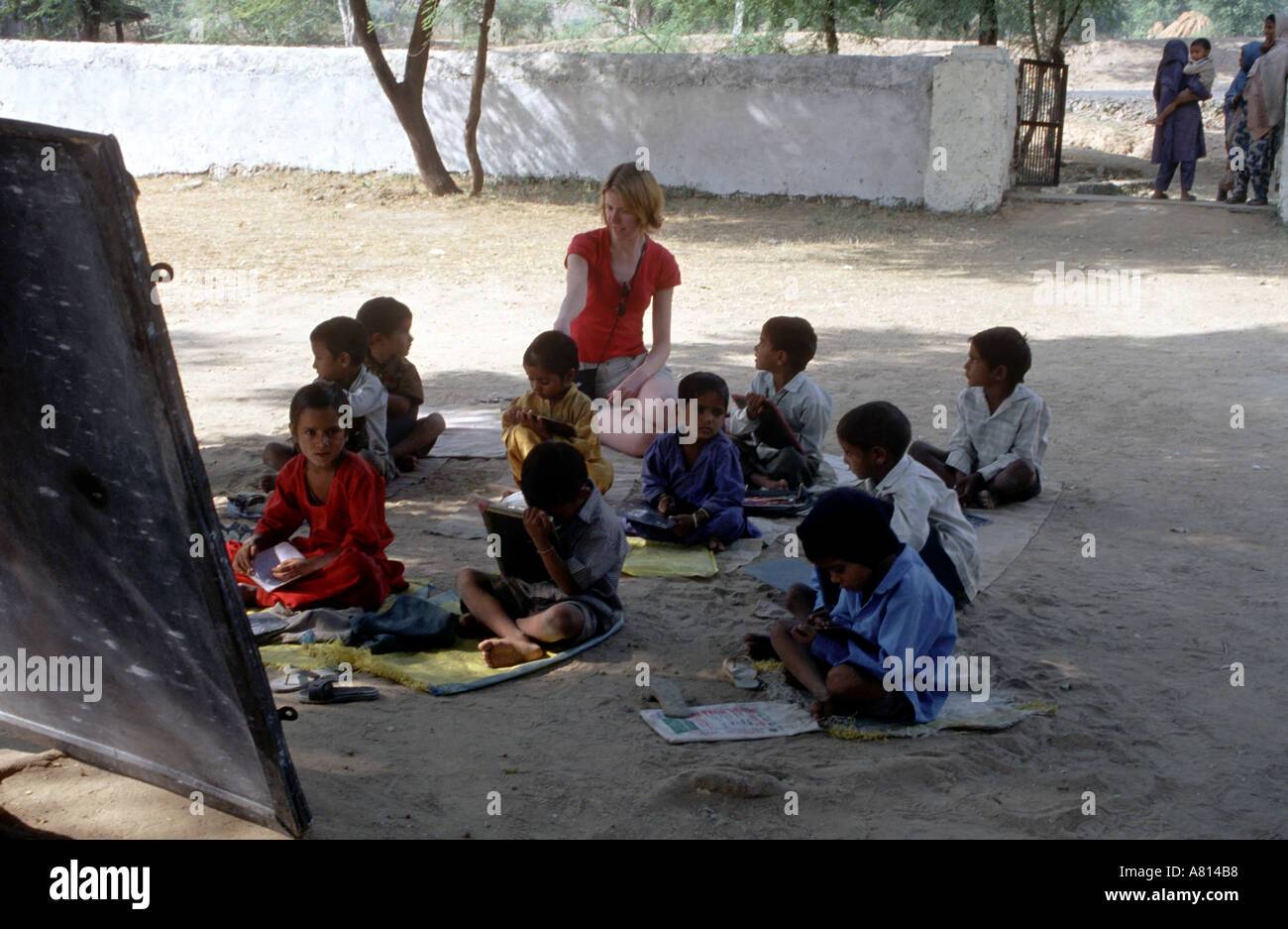 Village school scene India Stock Photo - Alamy