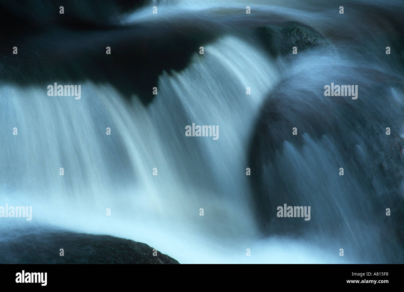 Water rushing over rocks Valley of Desolation West Yorkshire Stock ...