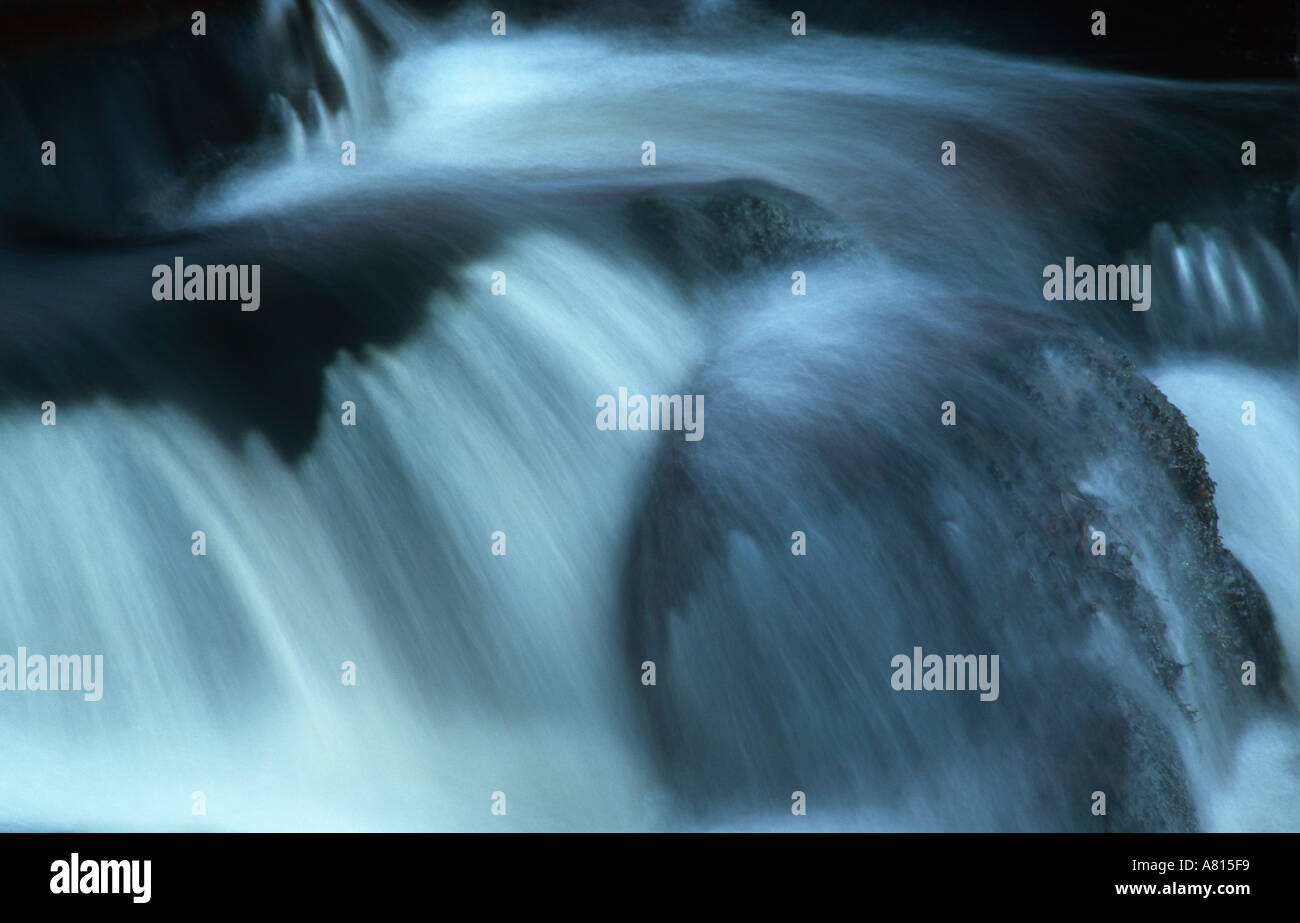 Water rushing over rocks Valley of Desolation West Yorkshire Stock ...