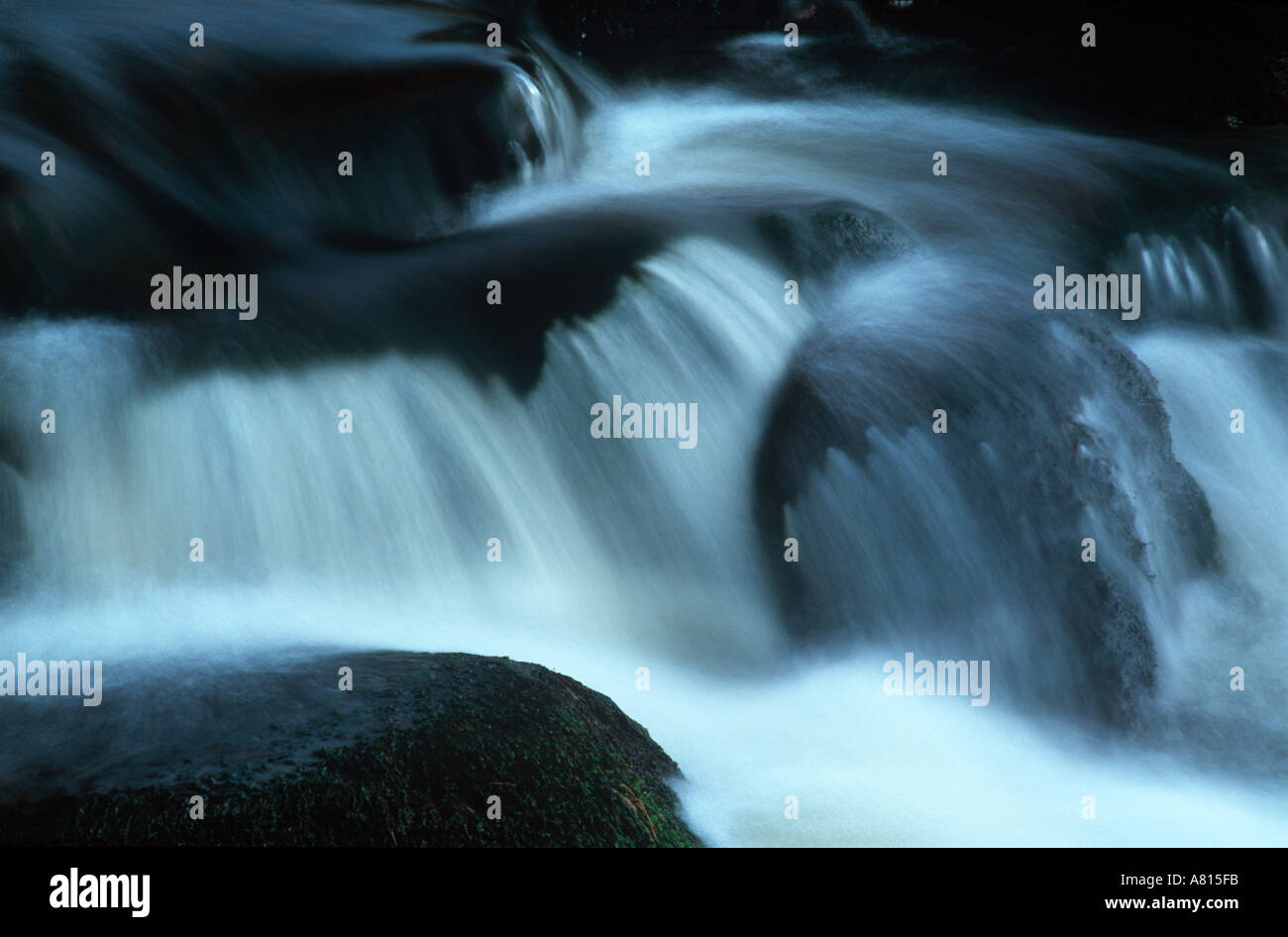 Water rushing over rocks Valley of Desolation West Yorkshire Stock ...