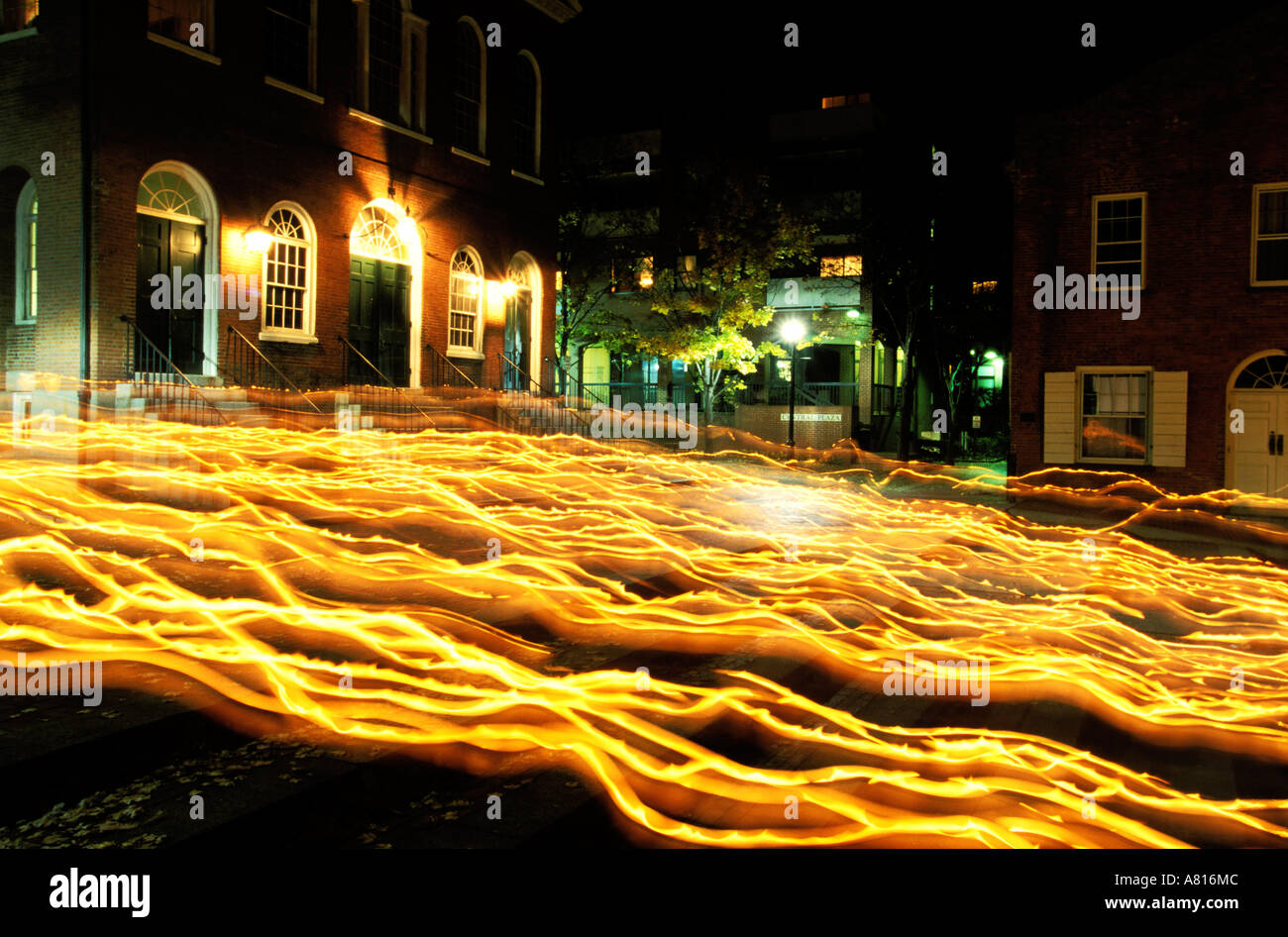 United States, Massachusetts, Salem, Halloween festivals, night ...