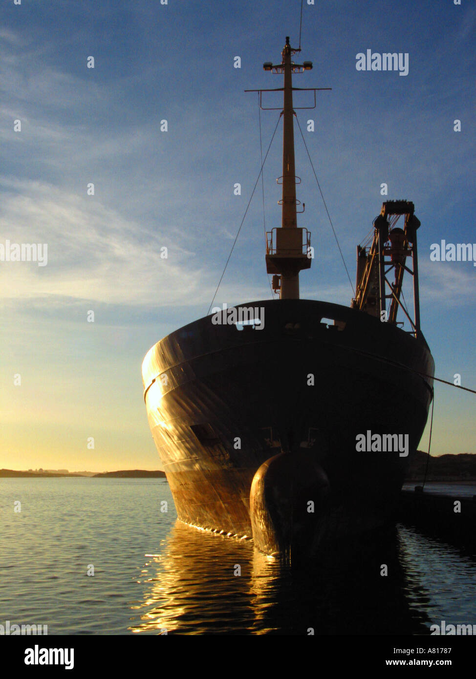 Ship docked at pier Stock Photo - Alamy