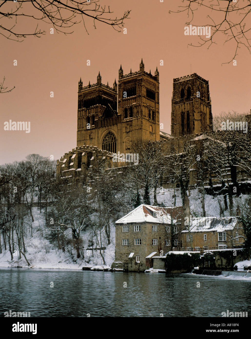 Durham Cathedral In The Snow Stock Photos & Durham Cathedral In The ...