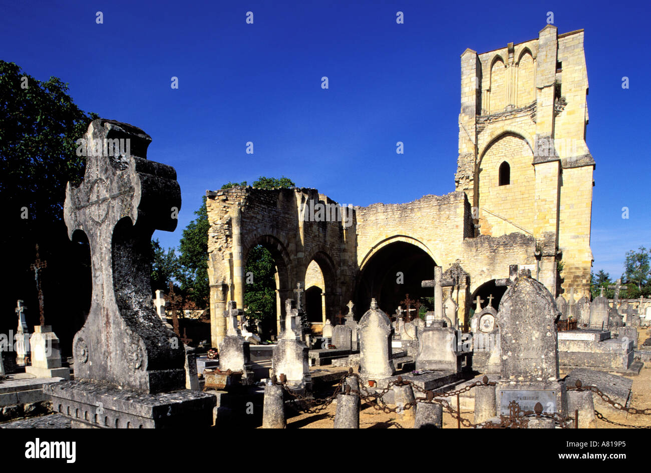 France, Nievre, Donzy, ruins of the priory of Notre Dame du Pre Stock ...