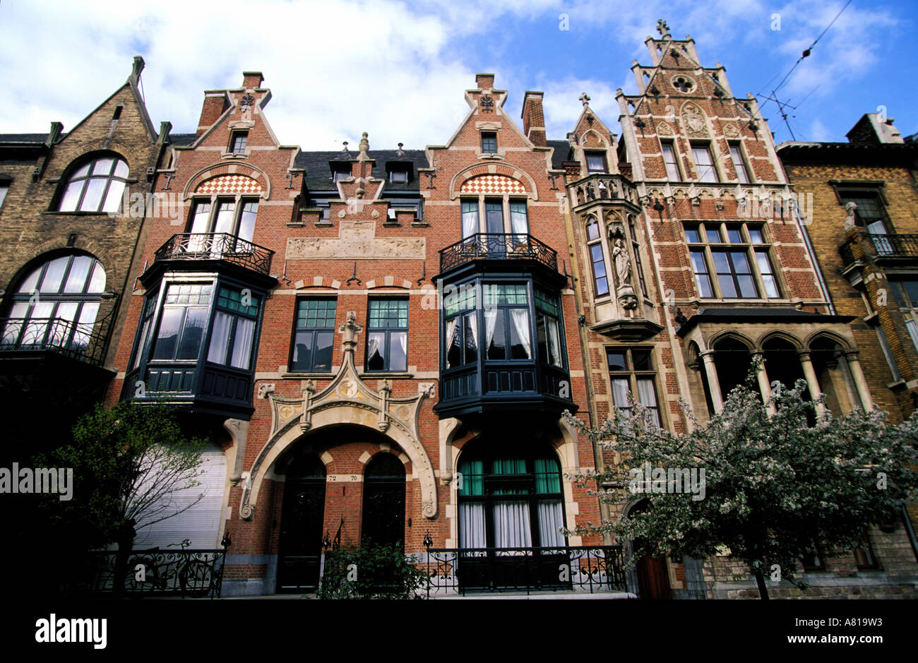 Belgium, Antwerp (Antwerpen), Zurenborg district, Cogels Osylei street ...