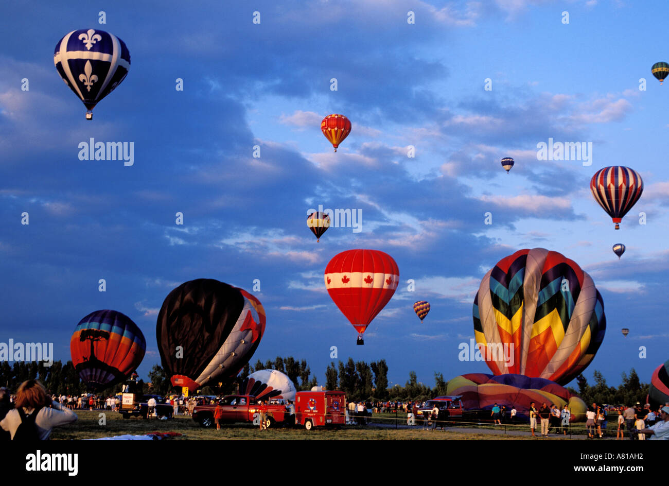 Canada, Quebec Province, Monteregie, hot-air balloons festival of Saint ...