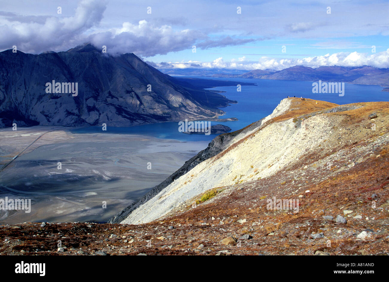 Canada, Yukon, Kluane National Park, view on lake Kluane Stock Photo ...