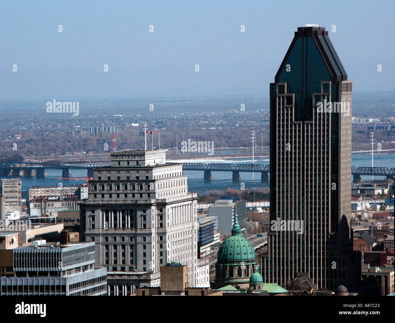 View of Montreal from the Mount Royal Observatory Stock Photo - Alamy