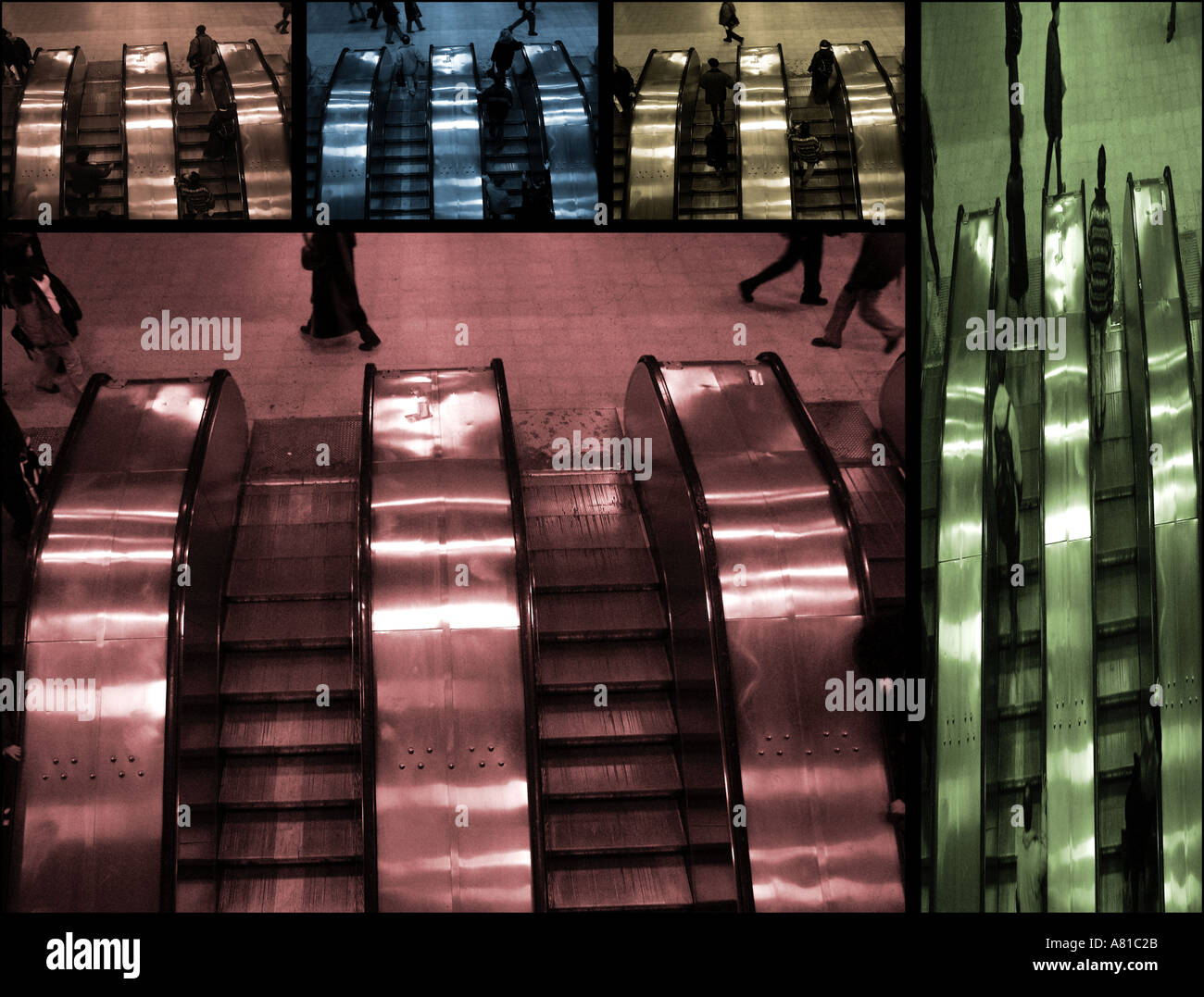 Escalator with people Stock Photo - Alamy