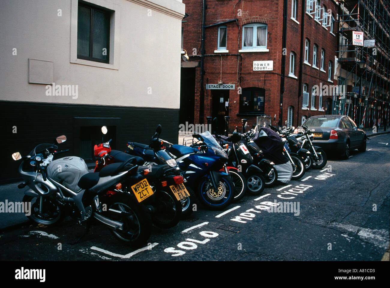 Motorcycles parked in a London street Stock Photo - Alamy
