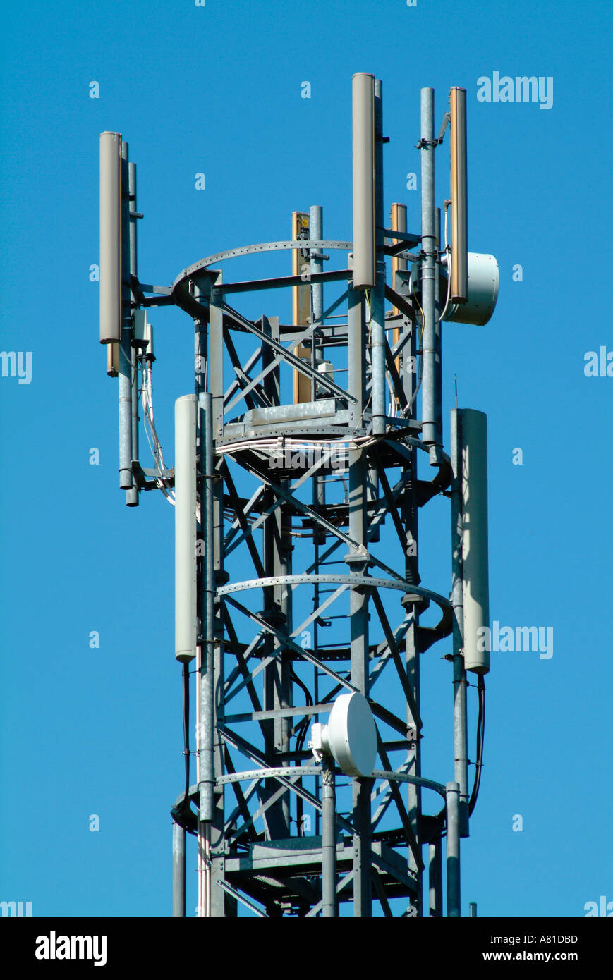 The top of a mobile phone transmitter mast Stock Photo - Alamy