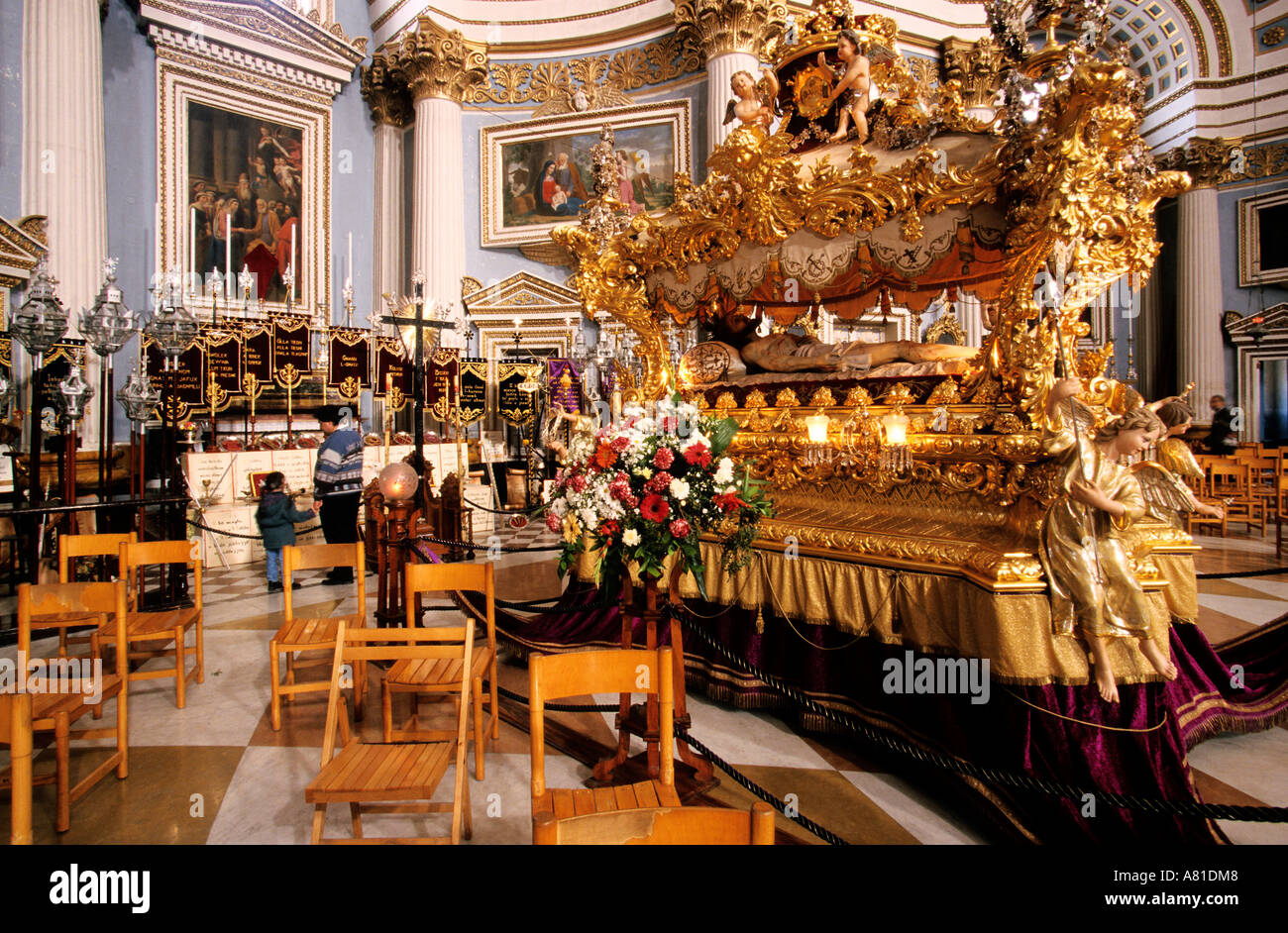 Malta, Easter and the Holy Week, Mosta church Stock Photo - Alamy