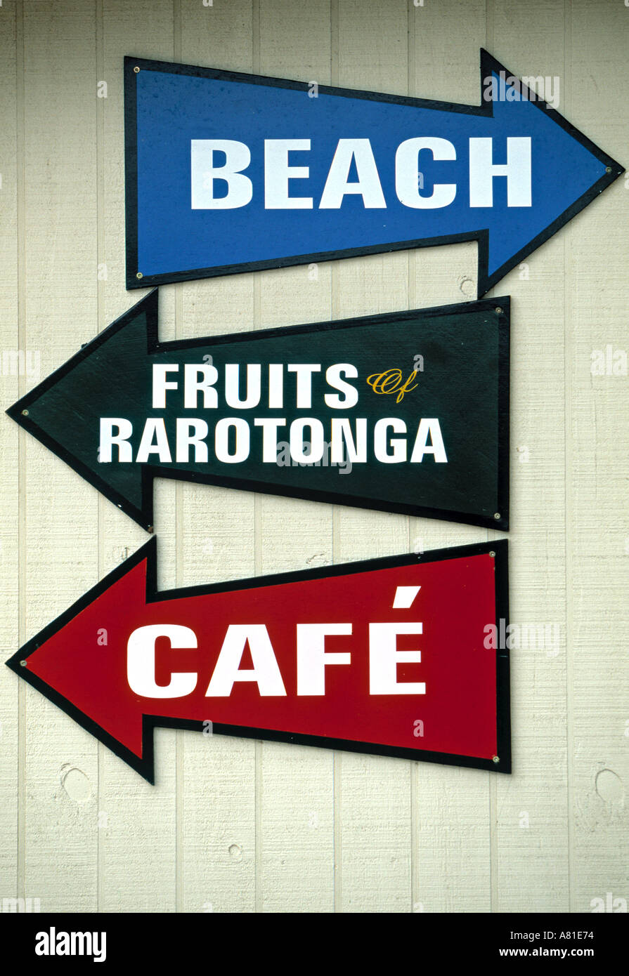 Signs, Rarotonga, Cook Islands Stock Photo - Alamy