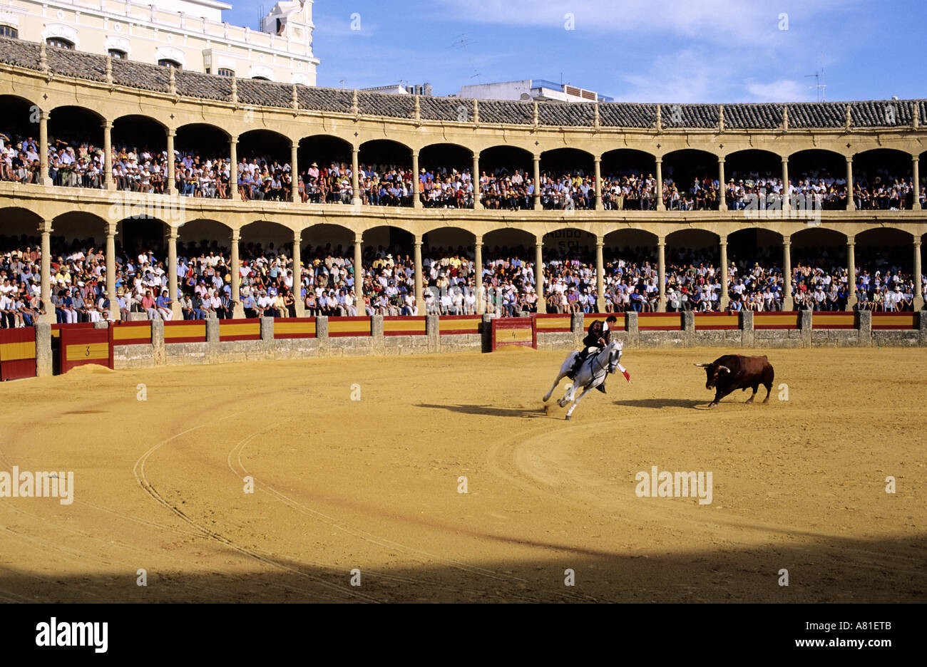 Spain, Andalusia, Ronda, a bullfight in the famous and historical ...