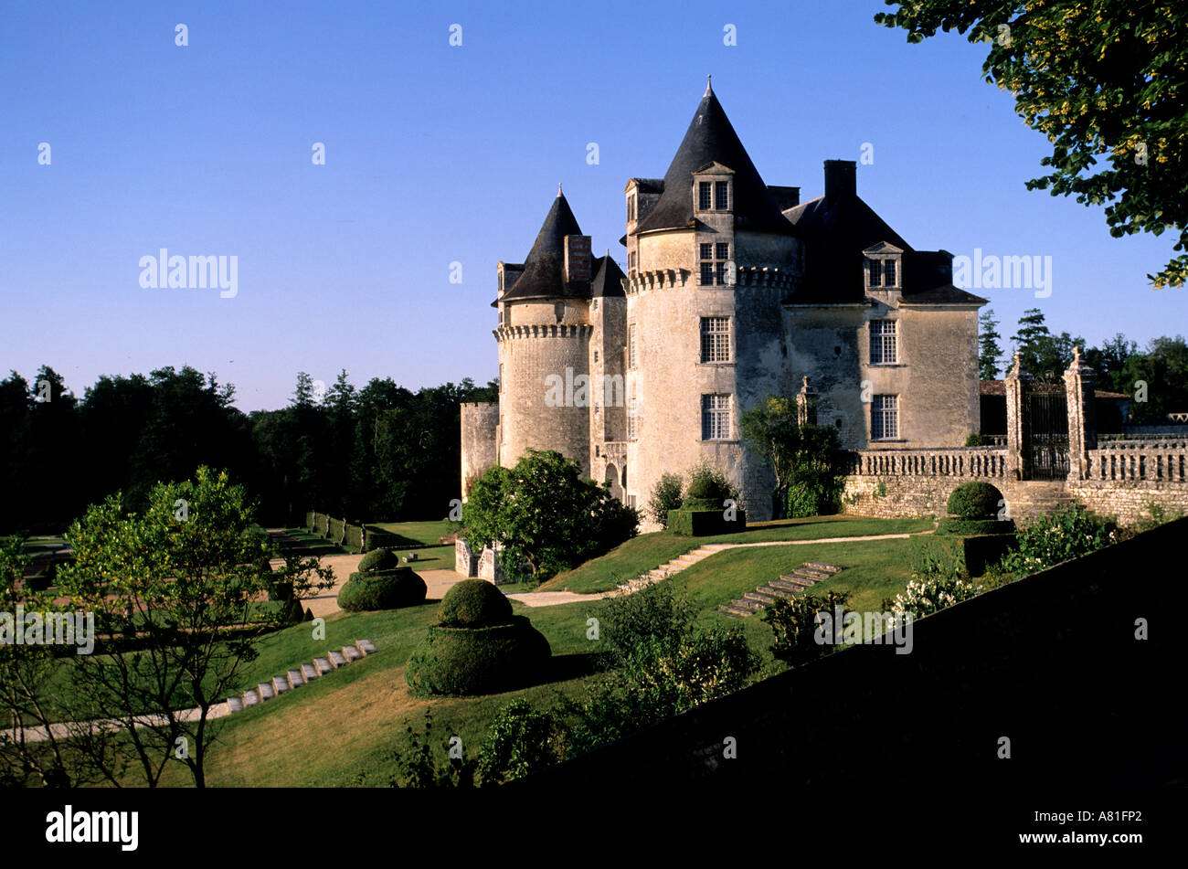 France, Charente Maritime, Saintonge area, La Roche Courbon castle ...