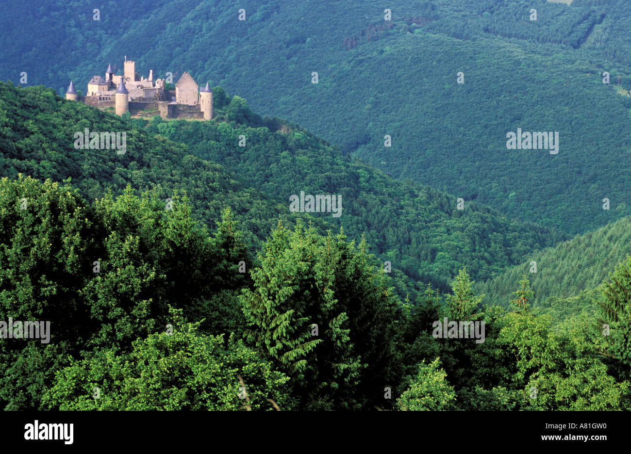 Luxembourg, Bourscheid castle Stock Photo - Alamy