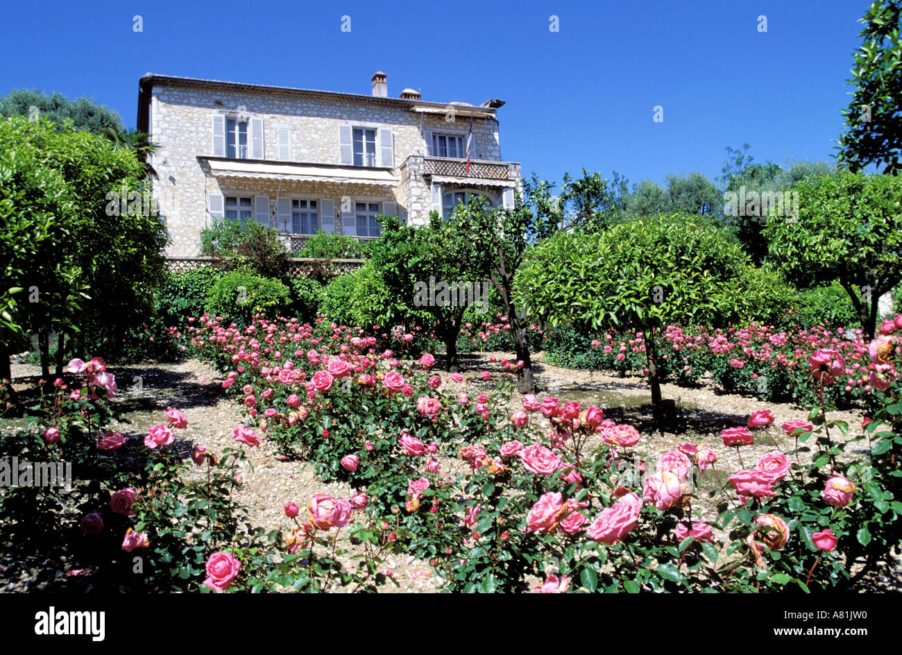 France, Alpes Maritimes, Cagnes sur Mer, Renoir Museum garden Stock ...