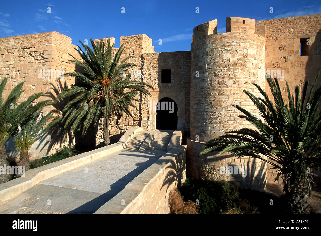 Tunisia, Djerba Island, Houmt Souk town, Bordj El Kebir fort Stock ...