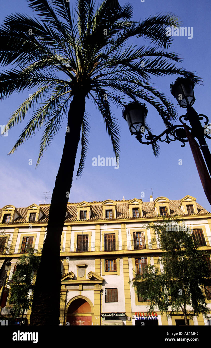 Spain, Andalusia, Sevilla, house with the old town typical architecture ...