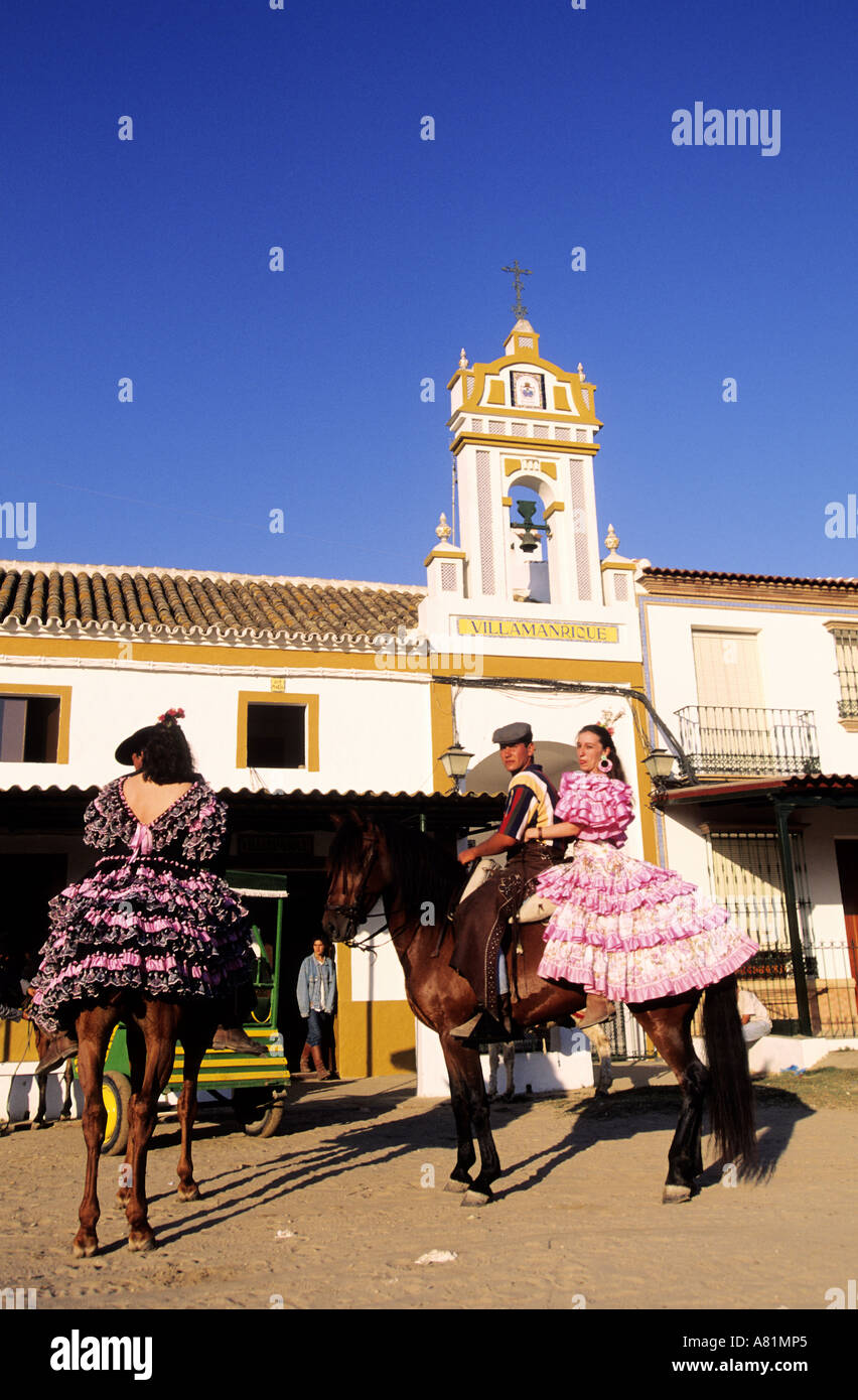 Spain, Andalusia, Sevilla region, El Rocio pilgrimage (Pentecost Stock ...