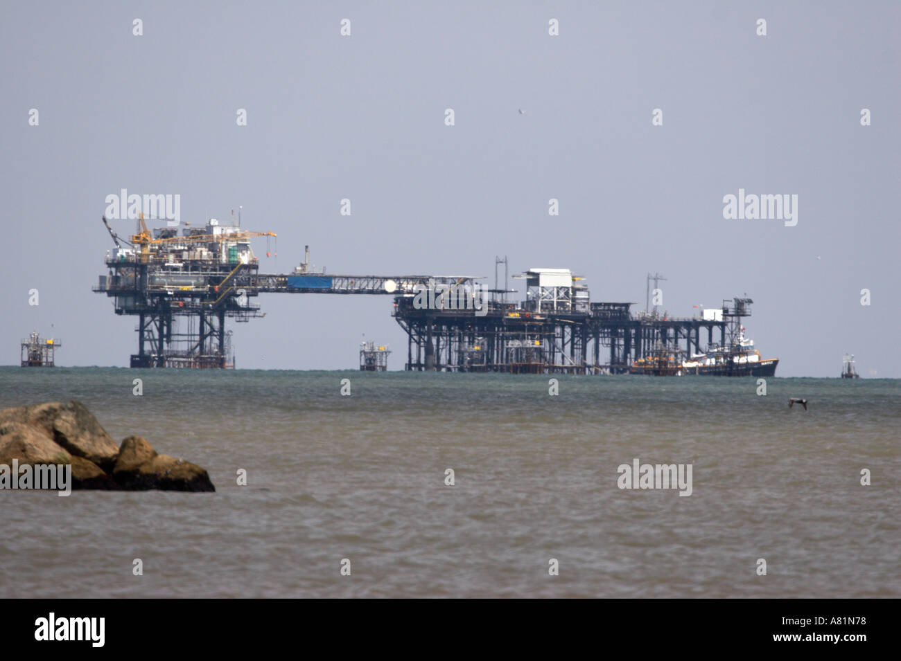 Offshore oil rigs near Port Lafourche Louisiana Stock Photo - Alamy