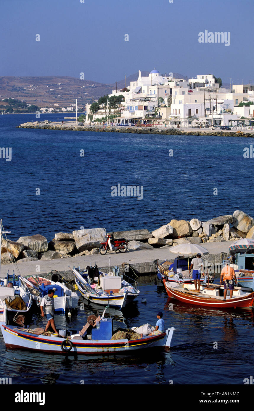 Greece, Cyclades islands, Paros island, the village of Parikia Stock ...