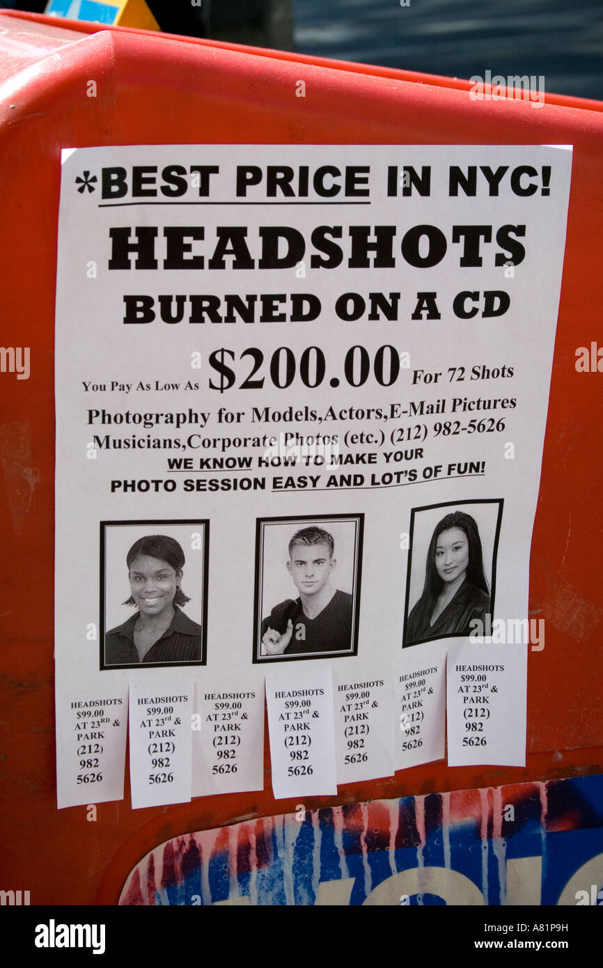 Headshots Photography Ad New York City Stock Photo - Alamy