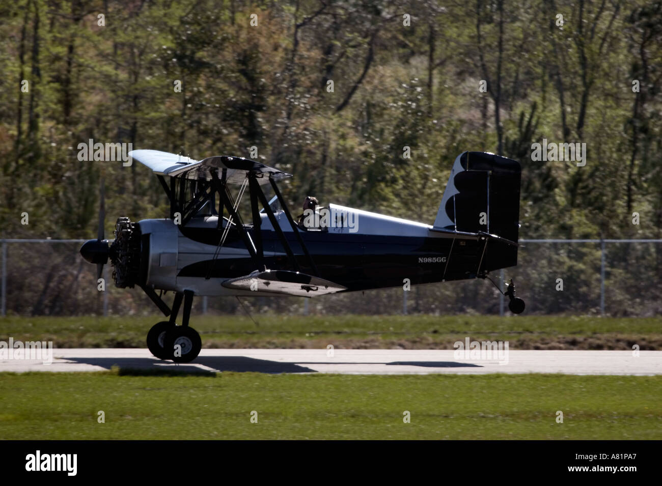 Grumman G164 Biplane piloted by Robby Grice performs at the Slidell Air ...