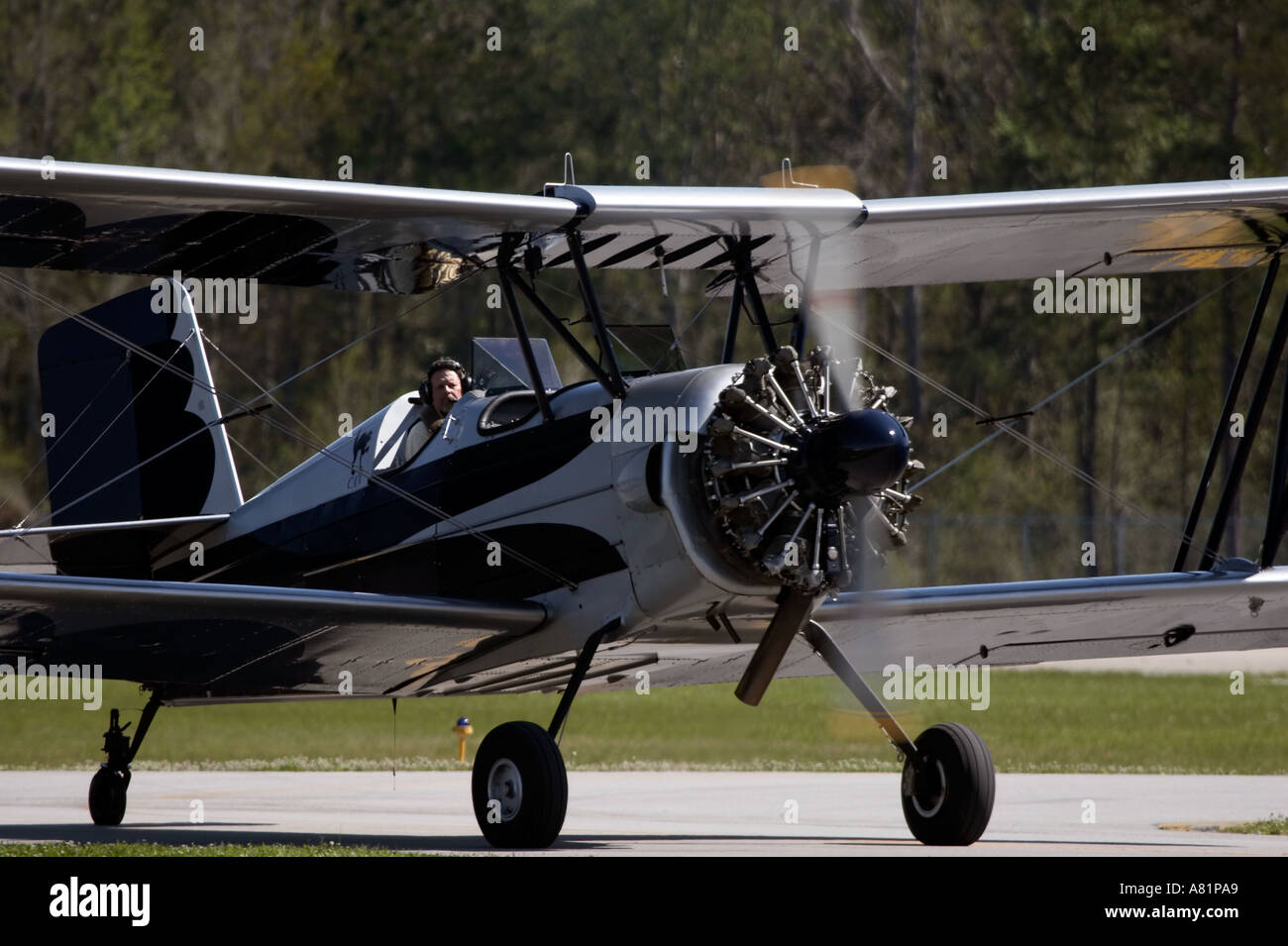 Grumman G164 Biplane piloted by Robby Grice performs at the Slidell Air ...