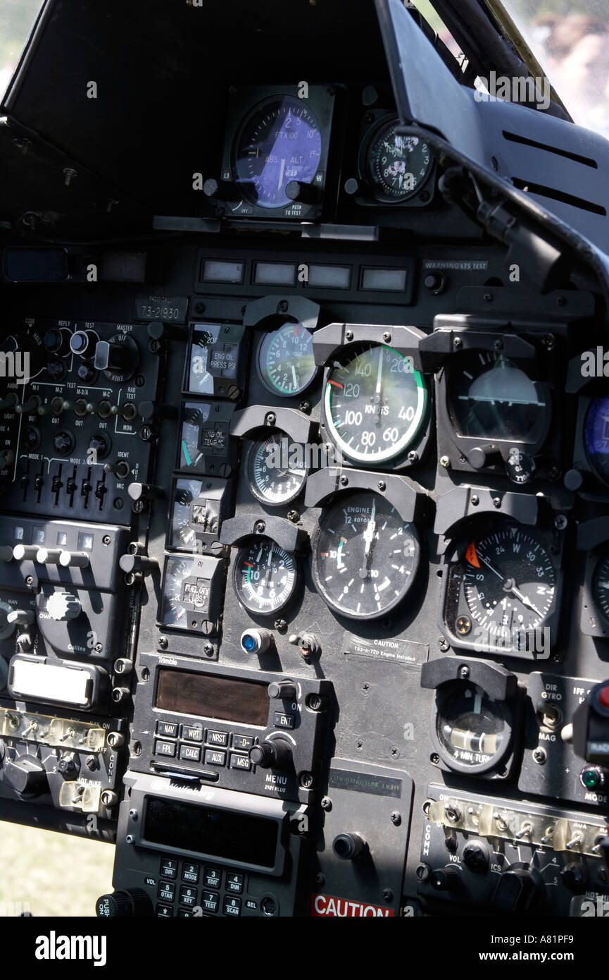 Cockpit intruments in an OH 58 Kiowa Warrior Army Helicopter Stock ...
