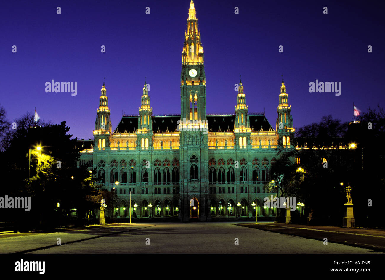 Austria, Vienna, Town Hall, Rathausplatz Stock Photo - Alamy