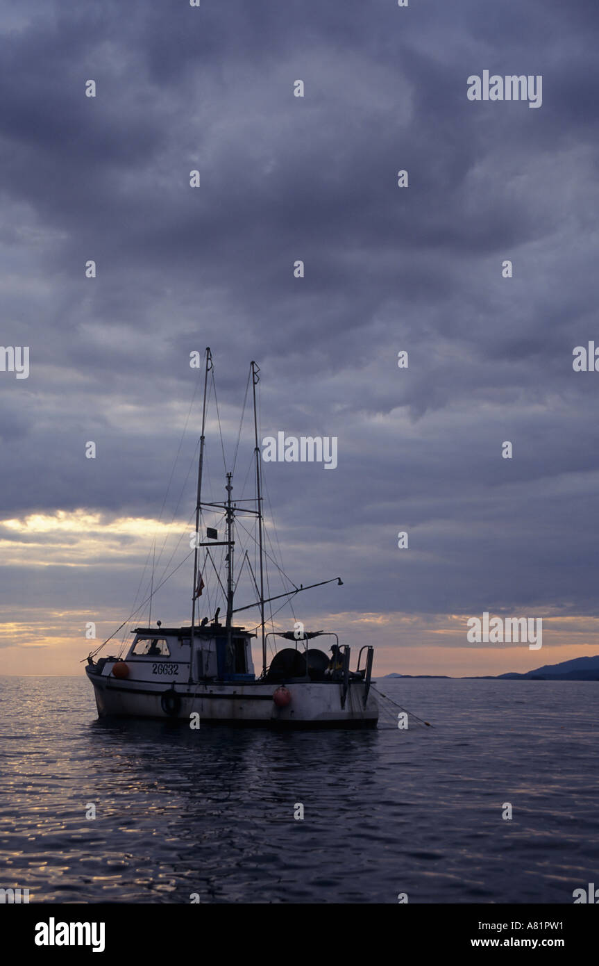 Gillnetter fishing in Chatham Sound north of Prince Rupert British ...
