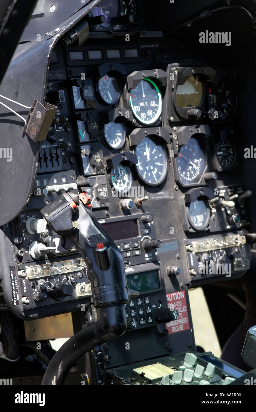 Cockpit intruments in an OH 58 Kiowa Warrior Army Helicopter Stock ...